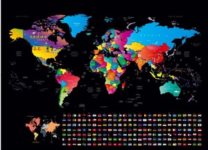 Colorful Map Eraser Map Capital Edition Map Portable Map Decorative ...