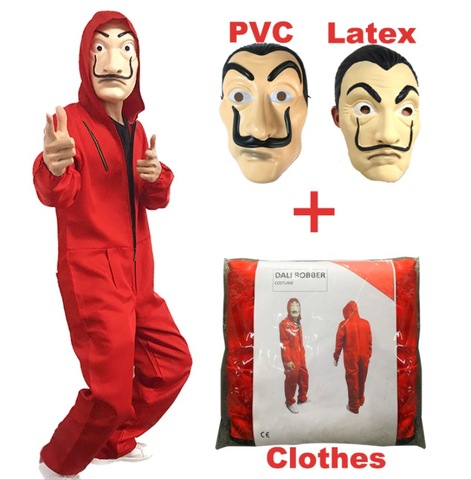 la casa de papel salvador costumes face pvc dali latex mask with Dali ...