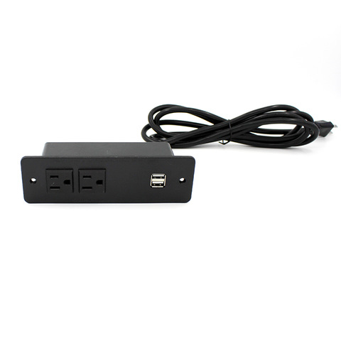 US furniture tabletop round Power single outlet socket with USB Round ...