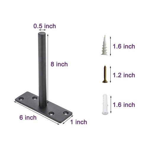 8 inch invisible shelf bracket heavy duty wall mounted solid steel ...