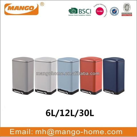 Round powder coating waste step bin with soft close lid, Wholesale ...