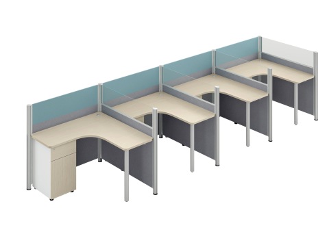 Standard size linear L shape layout office partitions glass fabric ...