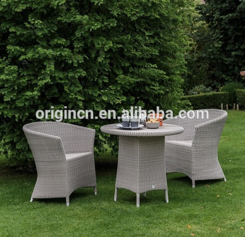 Beach use outdoor half round chair and high table plastic wicker luxury ...