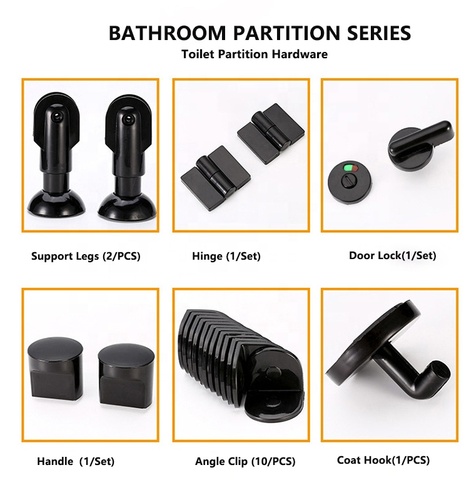 Whole Set Toilet Cubicle Nylon Toilet Partition Fittings Hardware Door ...